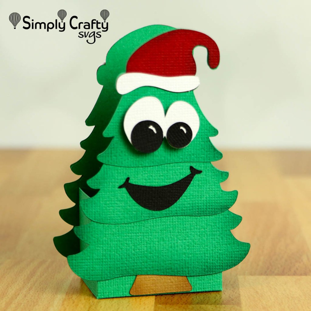 Simply Crafty SVGs Cheerful Christmas Tree Box Freebie • Lydia Watts